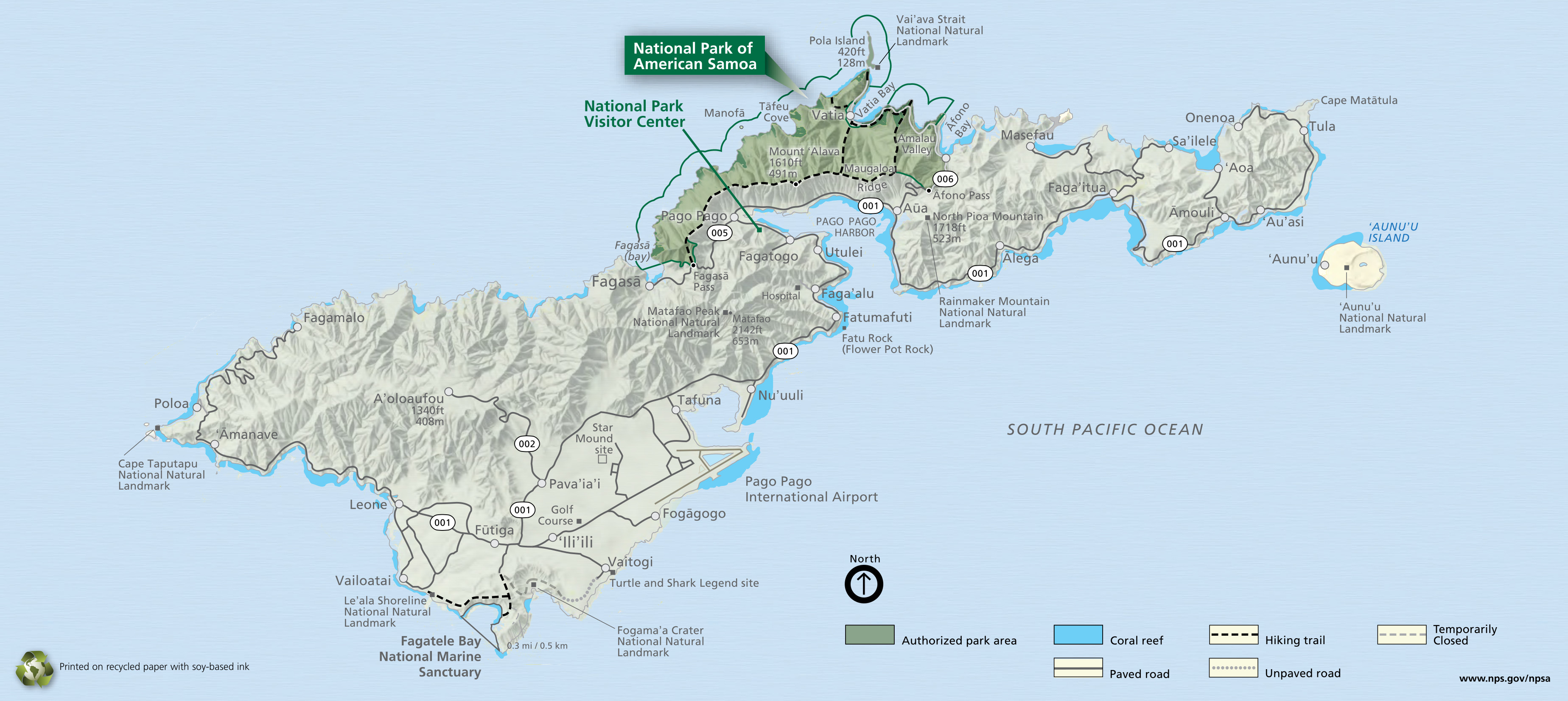 American Samoa Maps | NPMaps: Free national park maps
